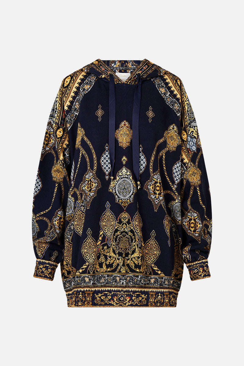 The Imperial Gate Silk Band Oversized Hoodie With Pockets | CAMILLA US – CAMILLA