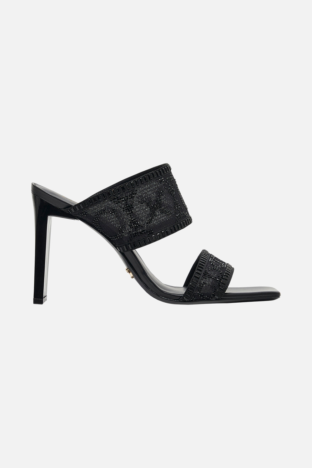 Alexia Slim Block Heel Mule, Solid Black | CAMILLA US – CAMILLA