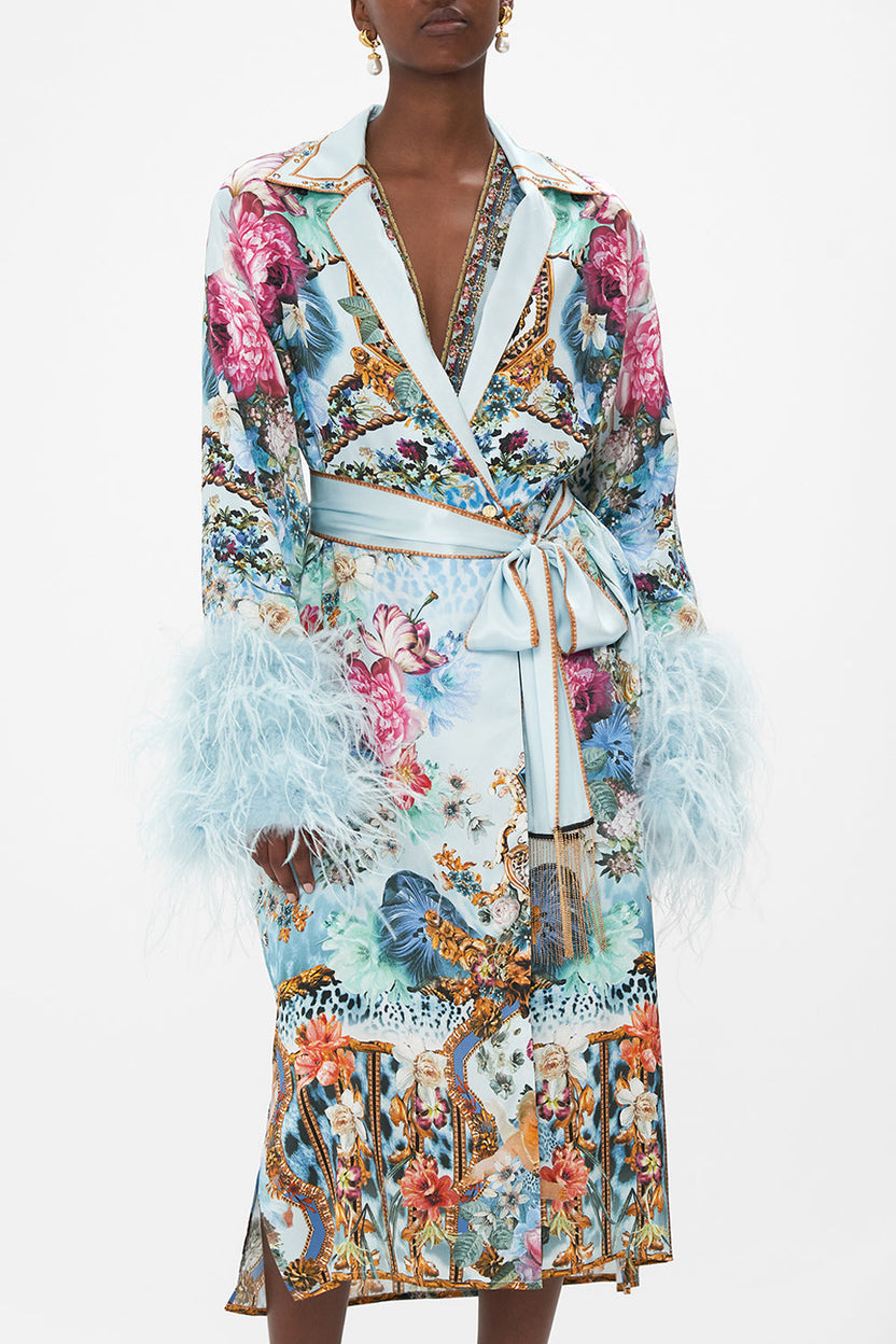 Split Cuff Soft Coat With Feathers| CAMILLA US – CAMILLA