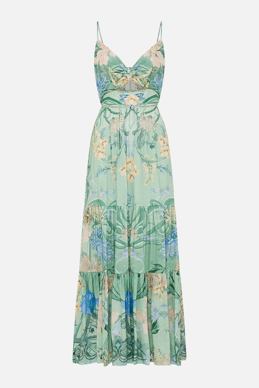 CUT OUT BODICE DRESS WITH TIERED SKIRT DREAMING IN DUTCH – CAMILLA