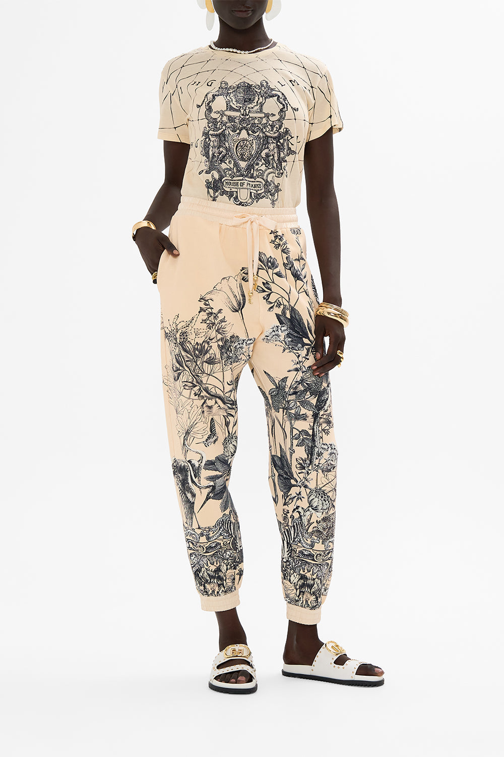 JERSEY TRACK PANT WITH SILK DETAILS ETCHED INTO ETERNITY – CAMILLA
