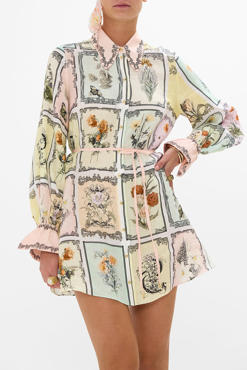 SHIFT SHIRT DRESS LONG LIVE LETTERPRESS – CAMILLA