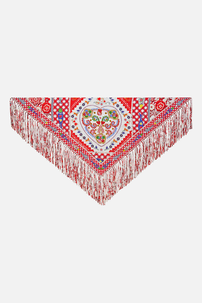 The Faith, Luck & Justice Triangle Scarf With Tassels | CAMILLA US ...
