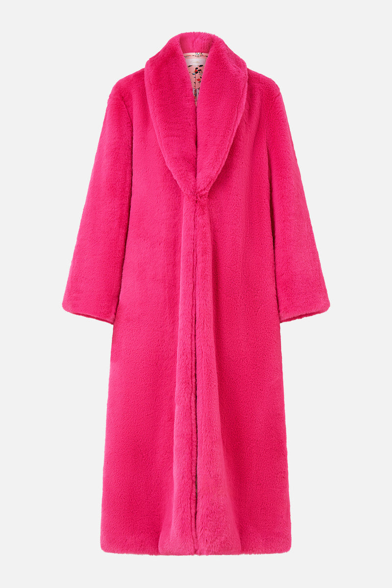 The Pink Porto Maxi Teddy Coat | CAMILLA US – CAMILLA