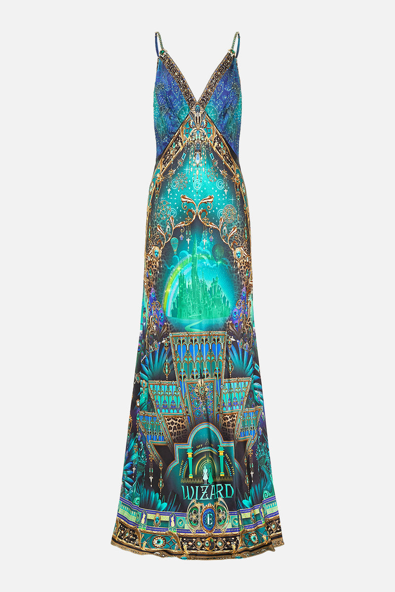 The Defy Gravity V Neck Long Bias Slip Dress With Train | CAMILLA US ...