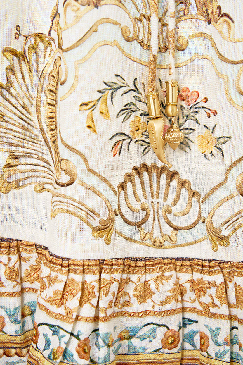 Ottoman Dynasty Short V Neck Embroidered Dress | CAMILLA US – CAMILLA