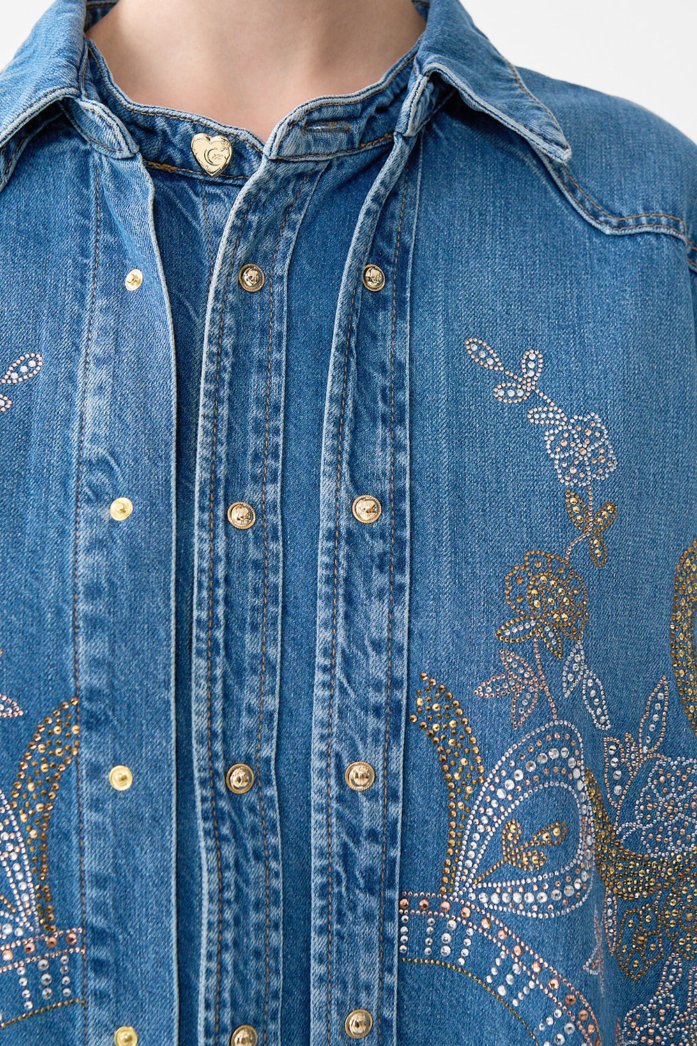 The Denim Lalita Ace Of Lace Long Line Shirt | CAMILLA US – CAMILLA
