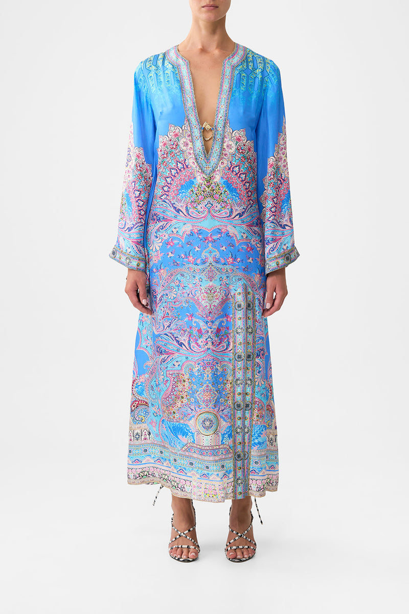 Footsteps In Folklore Deep V Neck Hardware Kaftan | CAMILLA US – CAMILLA