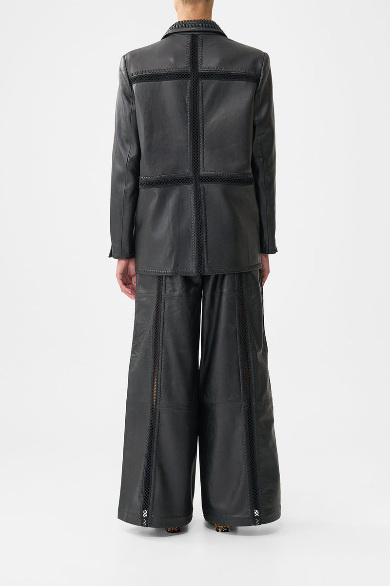Ottoman Elegance Leather Jacket With Sleeve Cut Out Detail | CAMILLA US ...