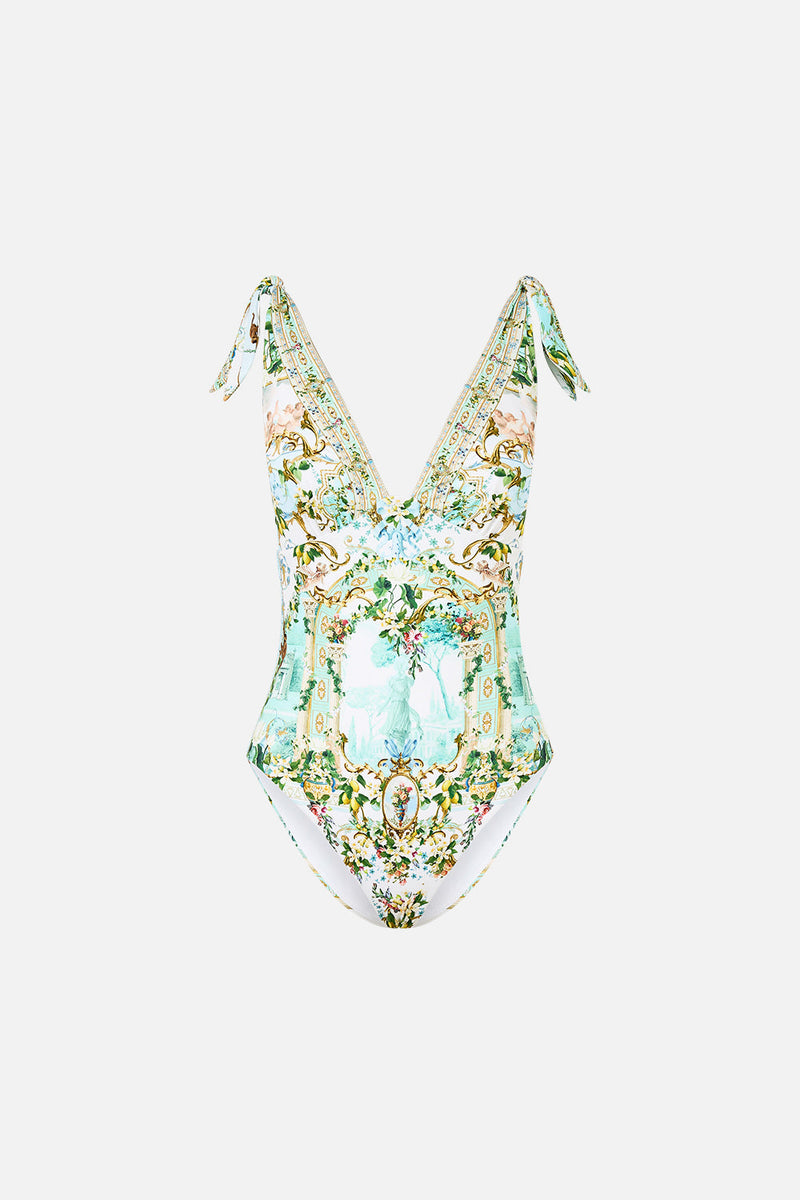 The Venus On A Vespa Ruched Tri - Tie Shoulder One Piece | CAMILLA US ...