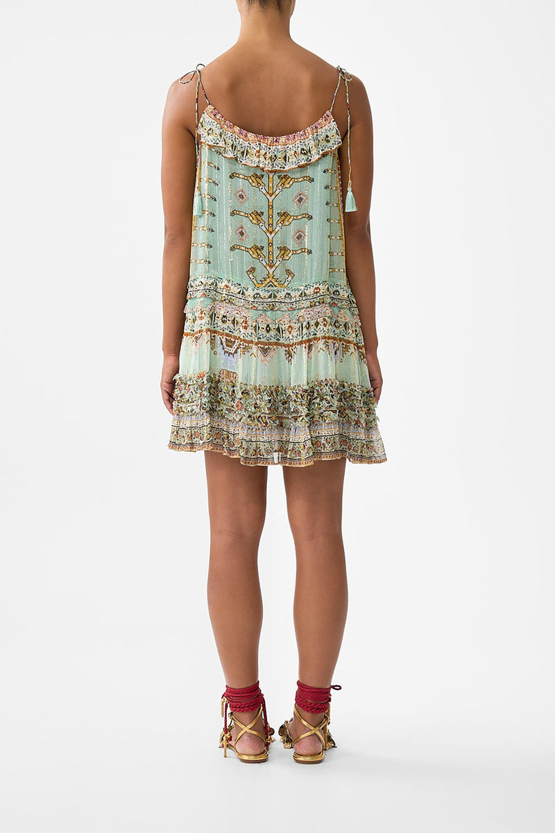 Legend Has It Gathered Mini Tiered Dress With Frill Detail | CAMILLA US ...