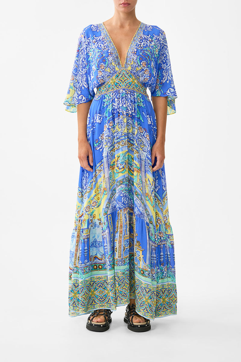 The Beneath The Andalusian Sun Waisted Dress With Hem Ruffle | CAMILLA ...