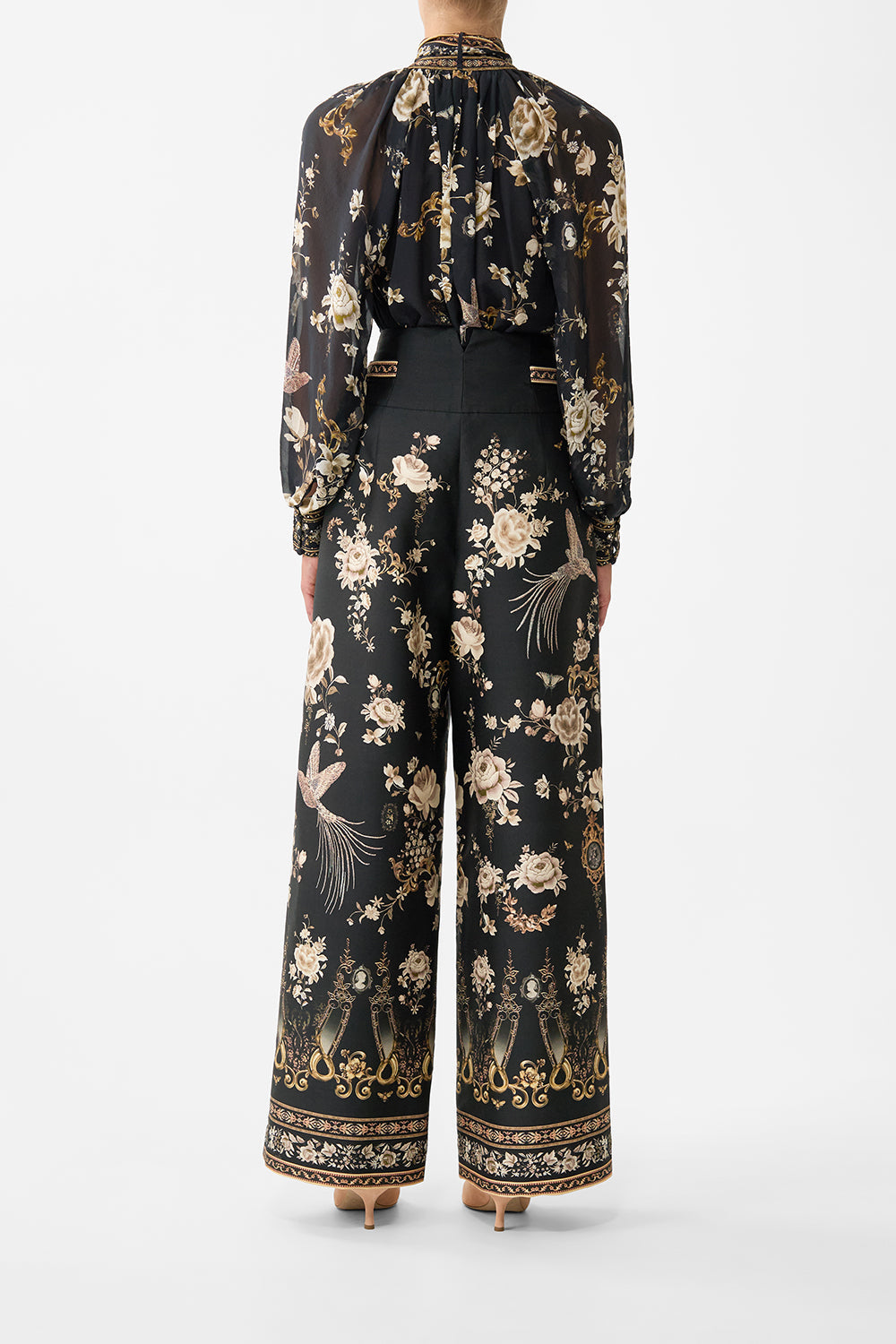 The Flamenco Folklore Detachable Pussy Bow Raglan Blouse | CAMILLA US ...