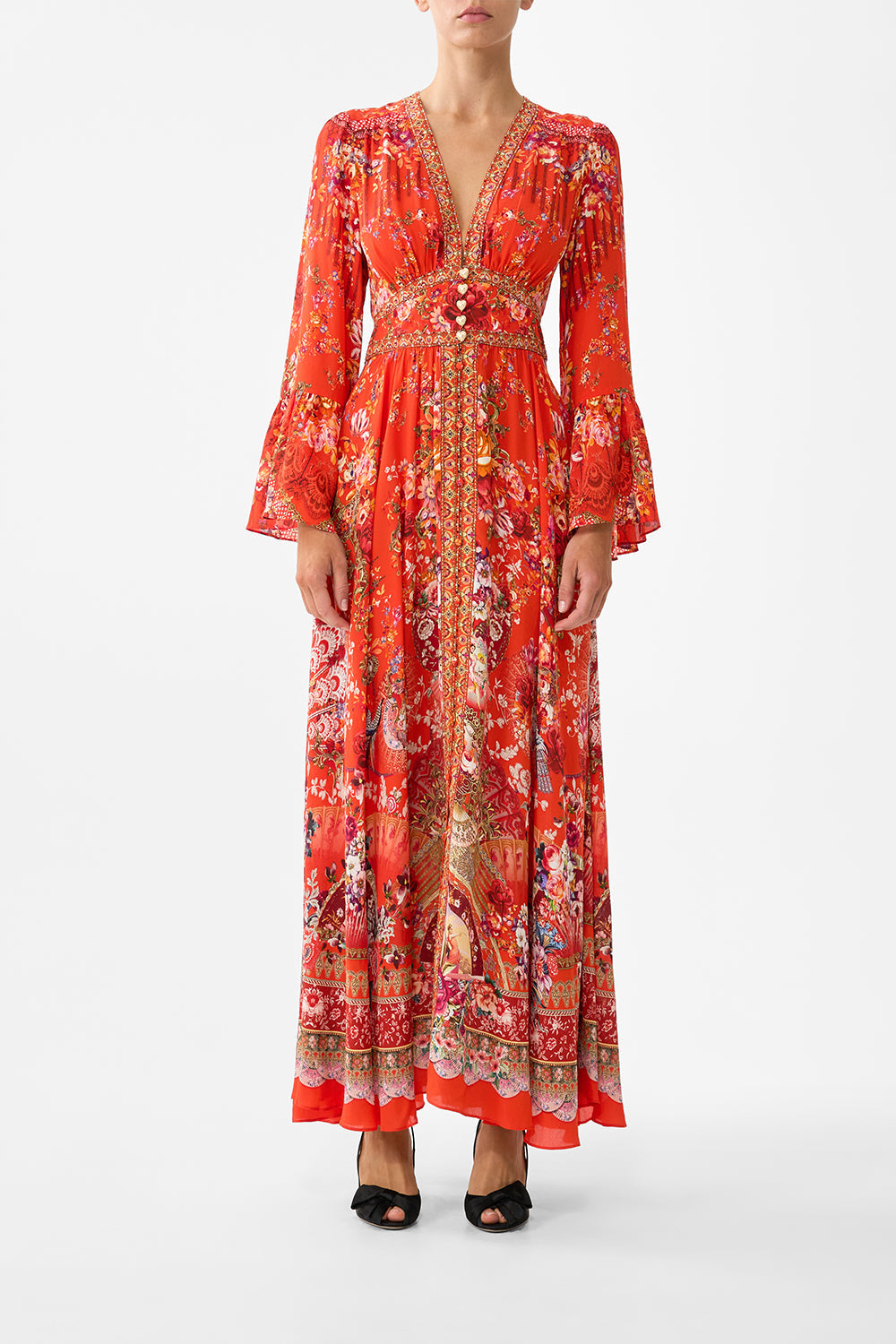 The OlÈ OlÈ Shaped Waistband Dress With Ruffle Sleeve | CAMILLA US ...