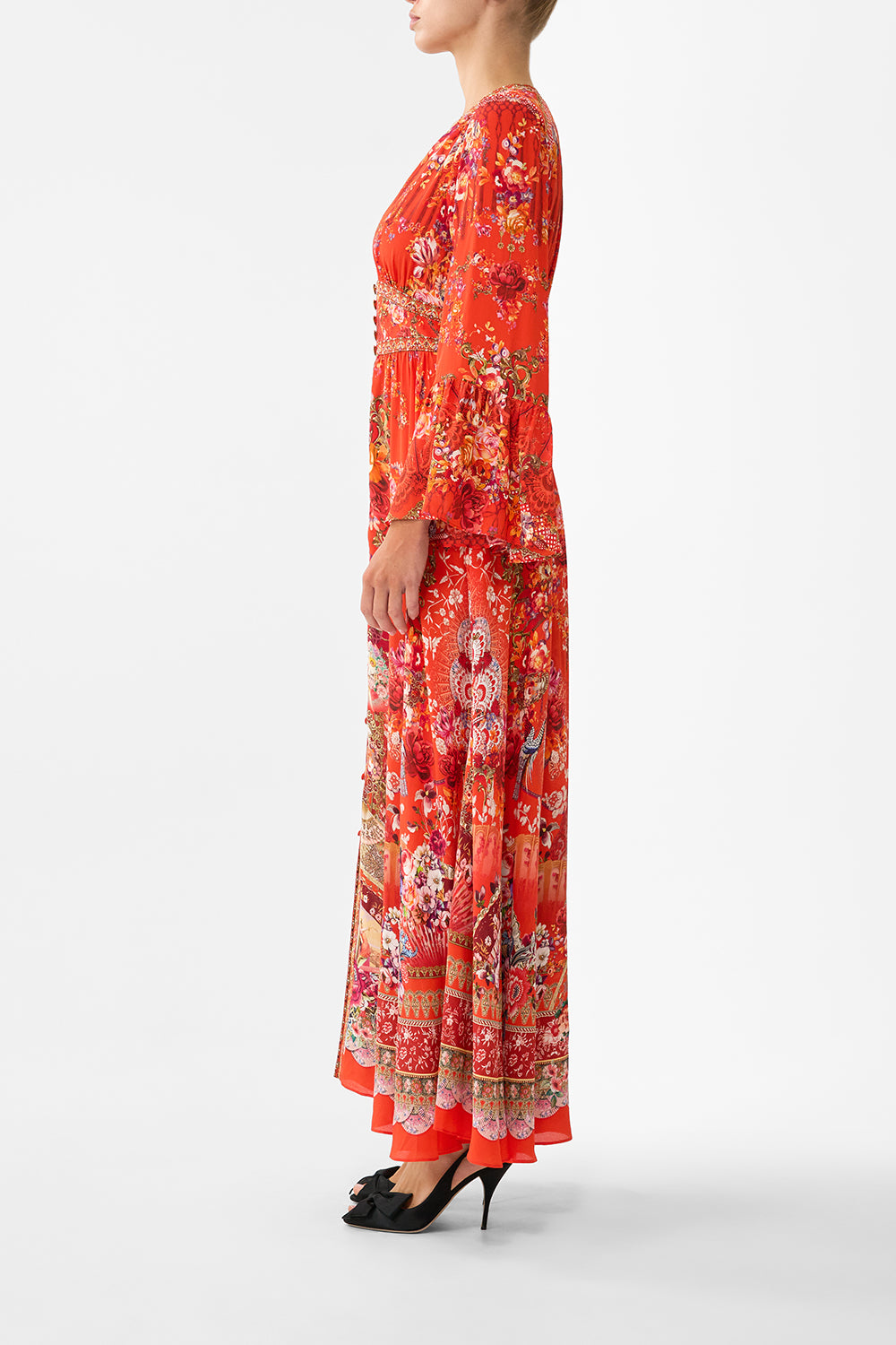 The OlÈ OlÈ Shaped Waistband Dress With Ruffle Sleeve | CAMILLA US ...