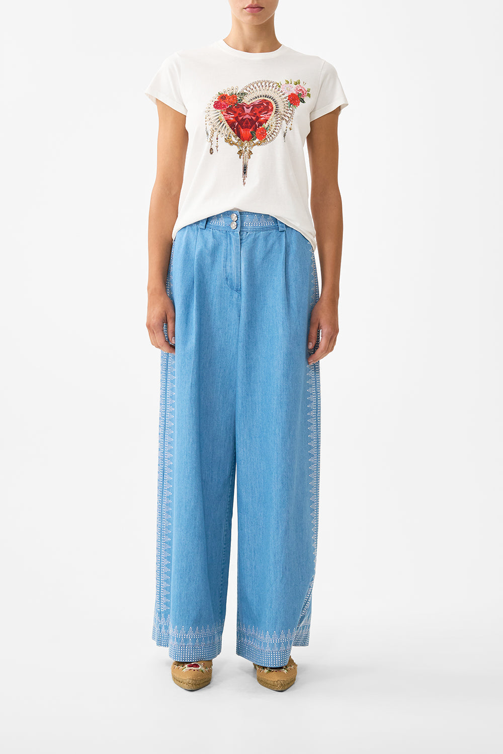 The OlÈ OlÈ Slim Fit Round Neck T-Shirt - White | CAMILLA US – CAMILLA