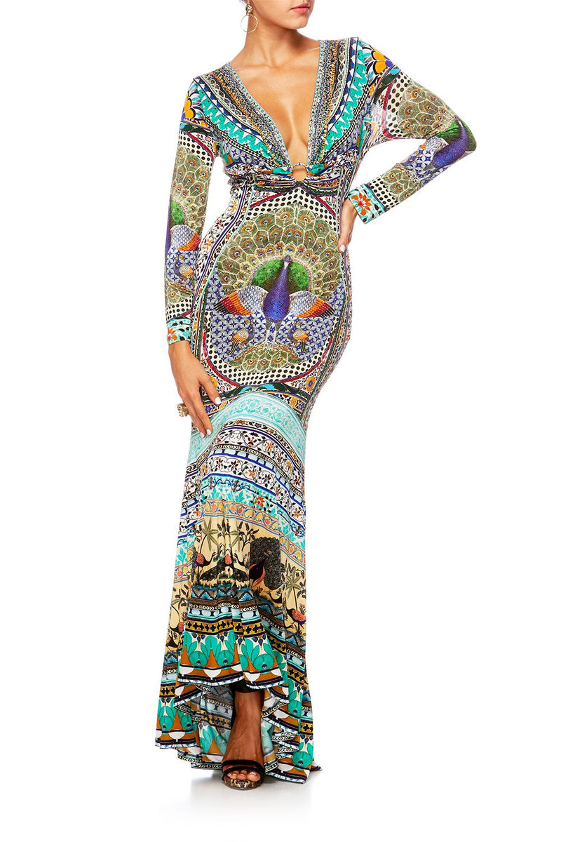 U RING NECKLINE LONG DRESS THE KING AND I – CAMILLA
