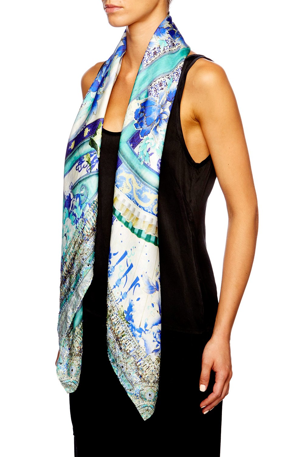 LARGE SQUARE SCARF PORCELAIN PARADISE – CAMILLA