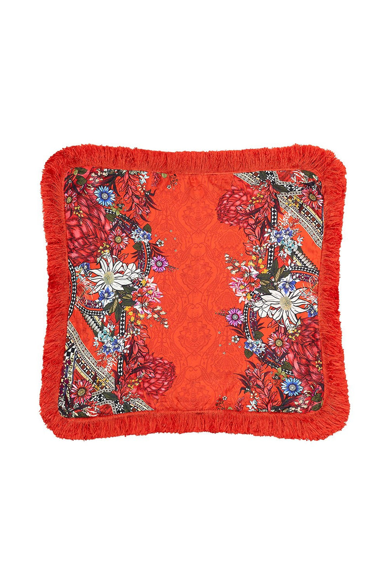 SMALL SQUARE CUSHION WONDERING WARATAH – CAMILLA