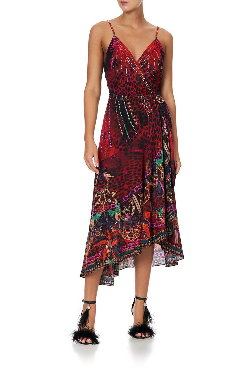 WRAP DRESS WITH RUFFLE HEM ROCKET WOMAN – CAMILLA