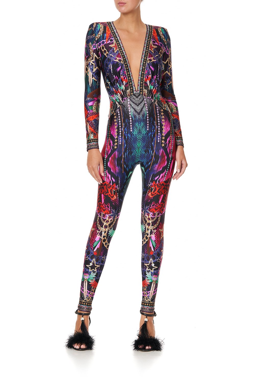 PLUNGE FRONT CATSUIT ROCKET WOMAN – CAMILLA