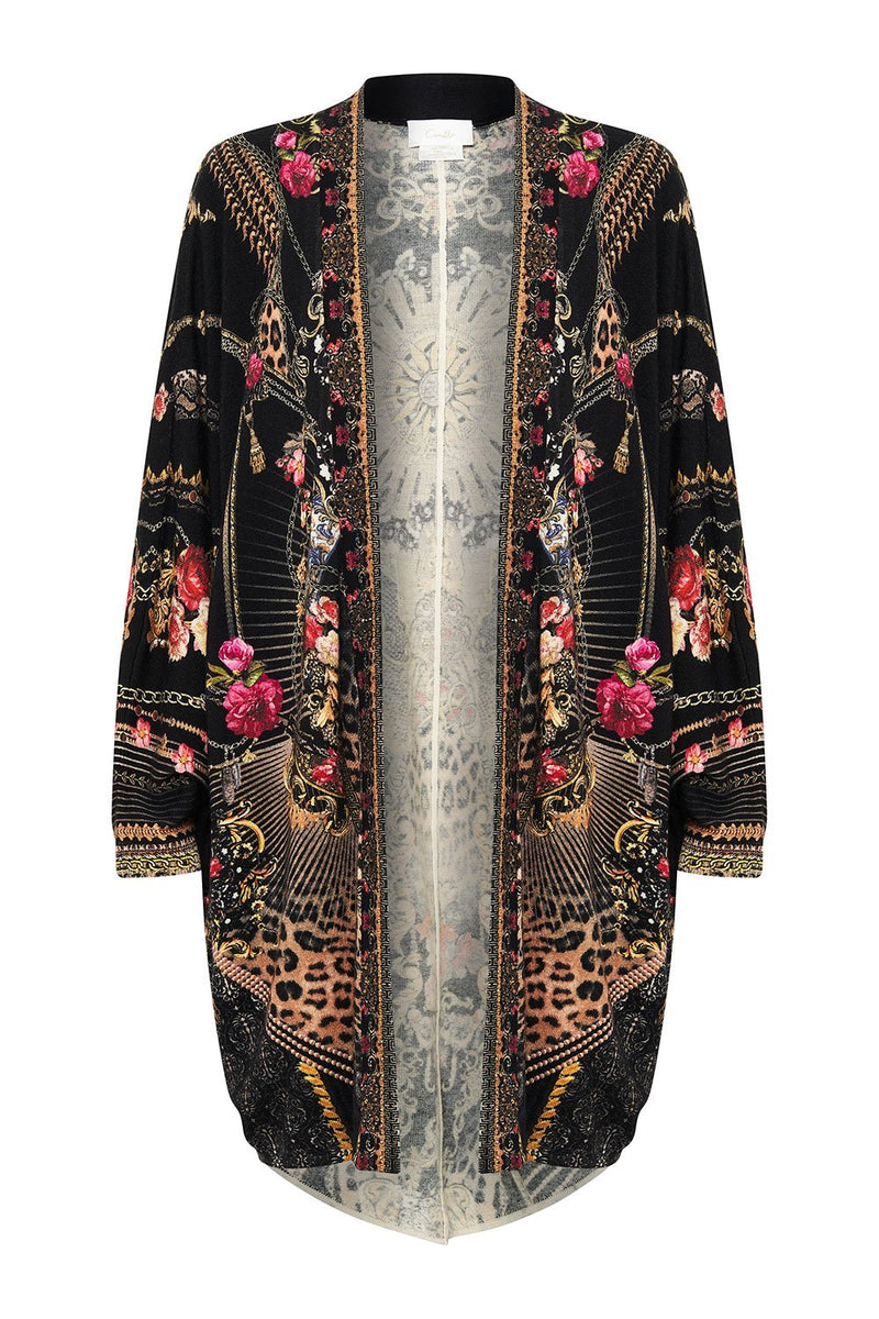 SOFT KNIT PONCHO WITH EMBROIDERY GOTHIC GODDESS – CAMILLA