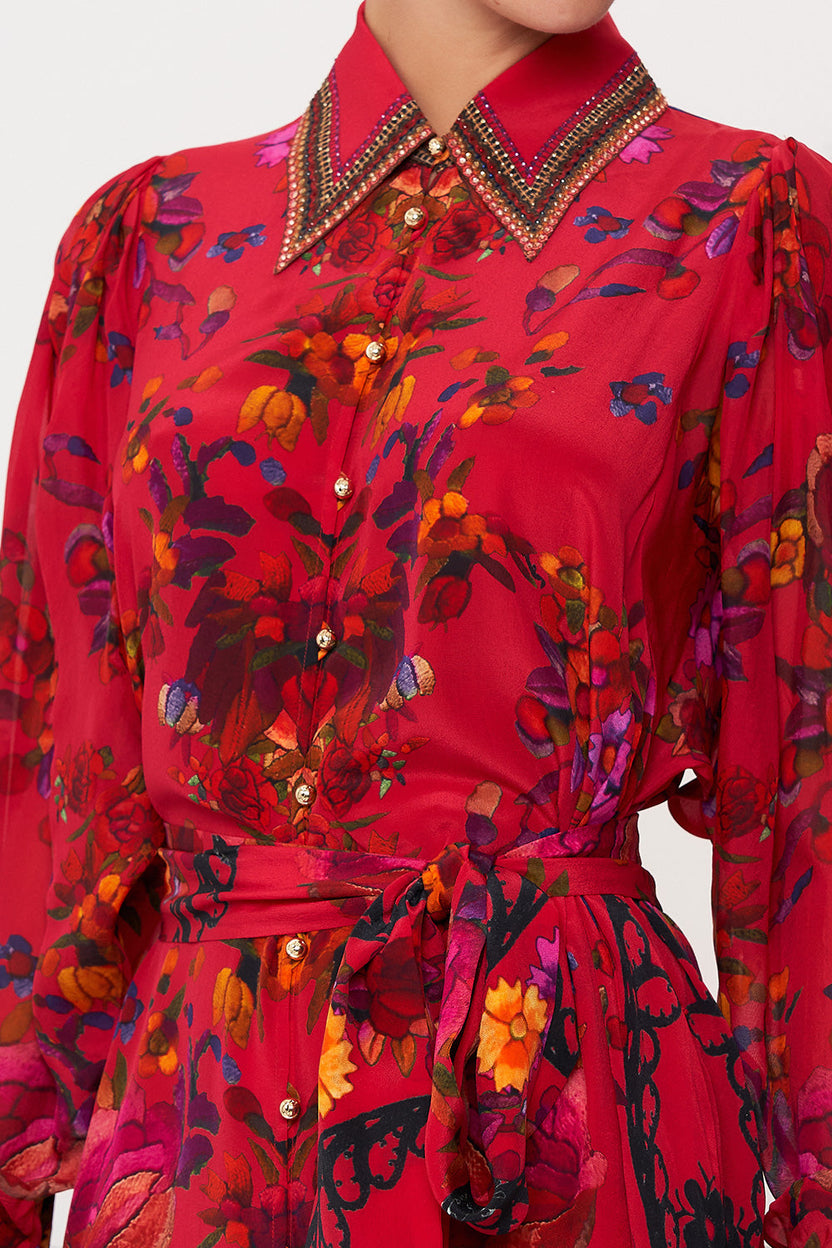 Curved Collar Shirt Dress, View From The Veil | CAMILLA US – CAMILLA