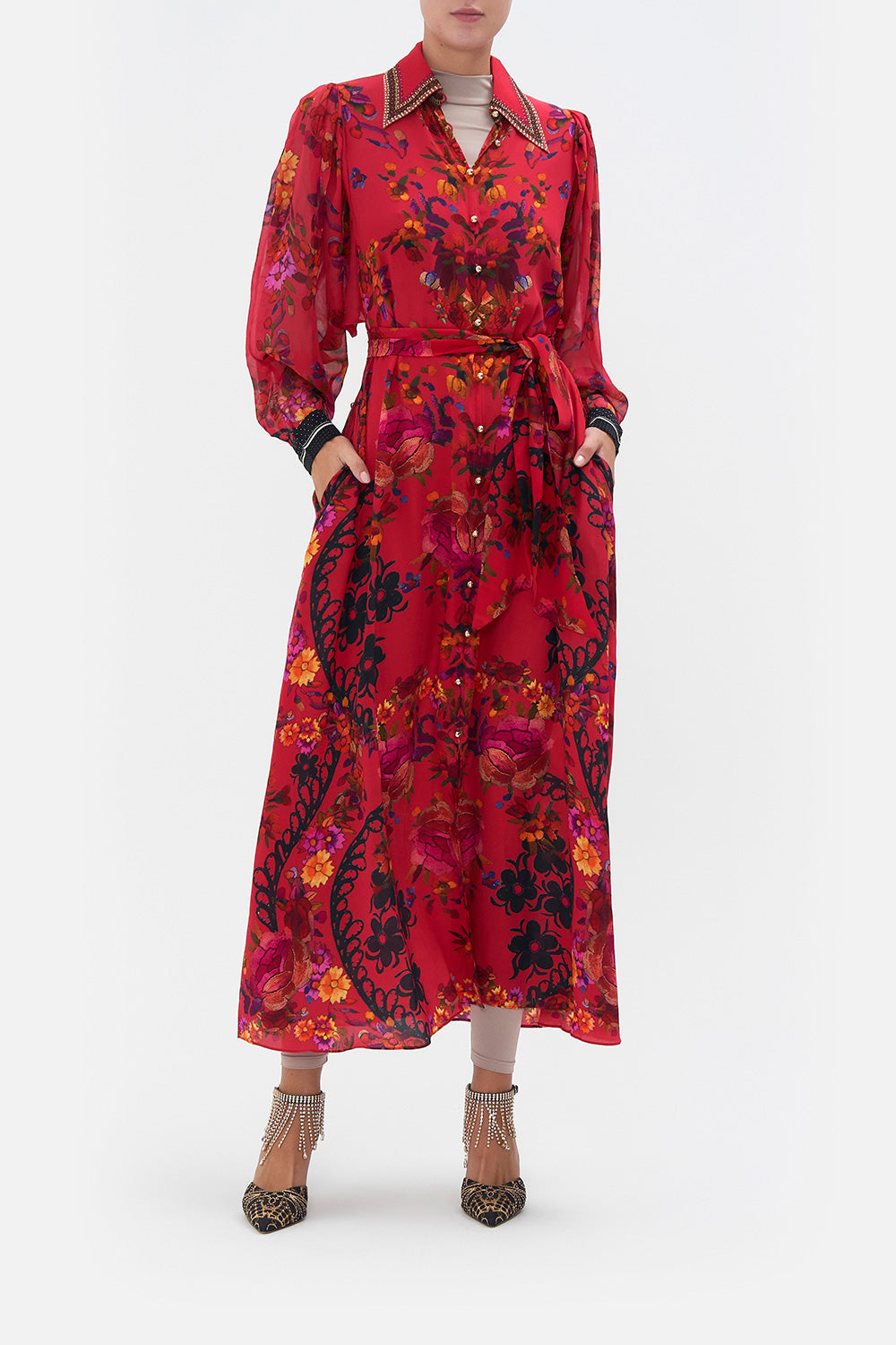 Curved Collar Shirt Dress, View From The Veil | CAMILLA US – CAMILLA