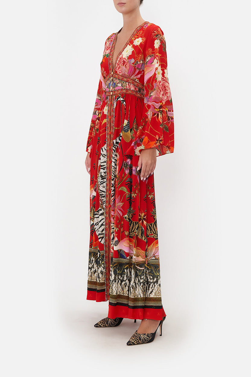 KIMONO SLEEVE DRESS WITH SHIRRING DETAIL THE LEGEND OF ZIBA – CAMILLA