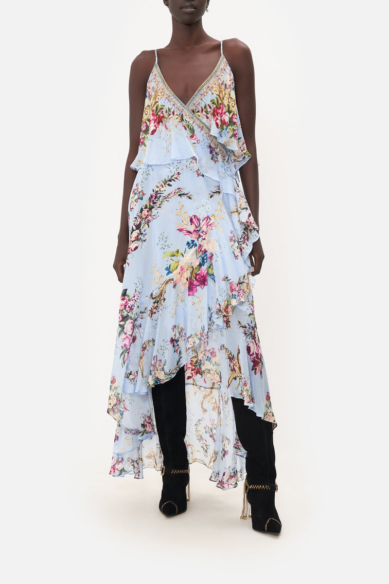 Ruffle Overlayer Wrap Dress, Floraful | CAMILLA US – CAMILLA