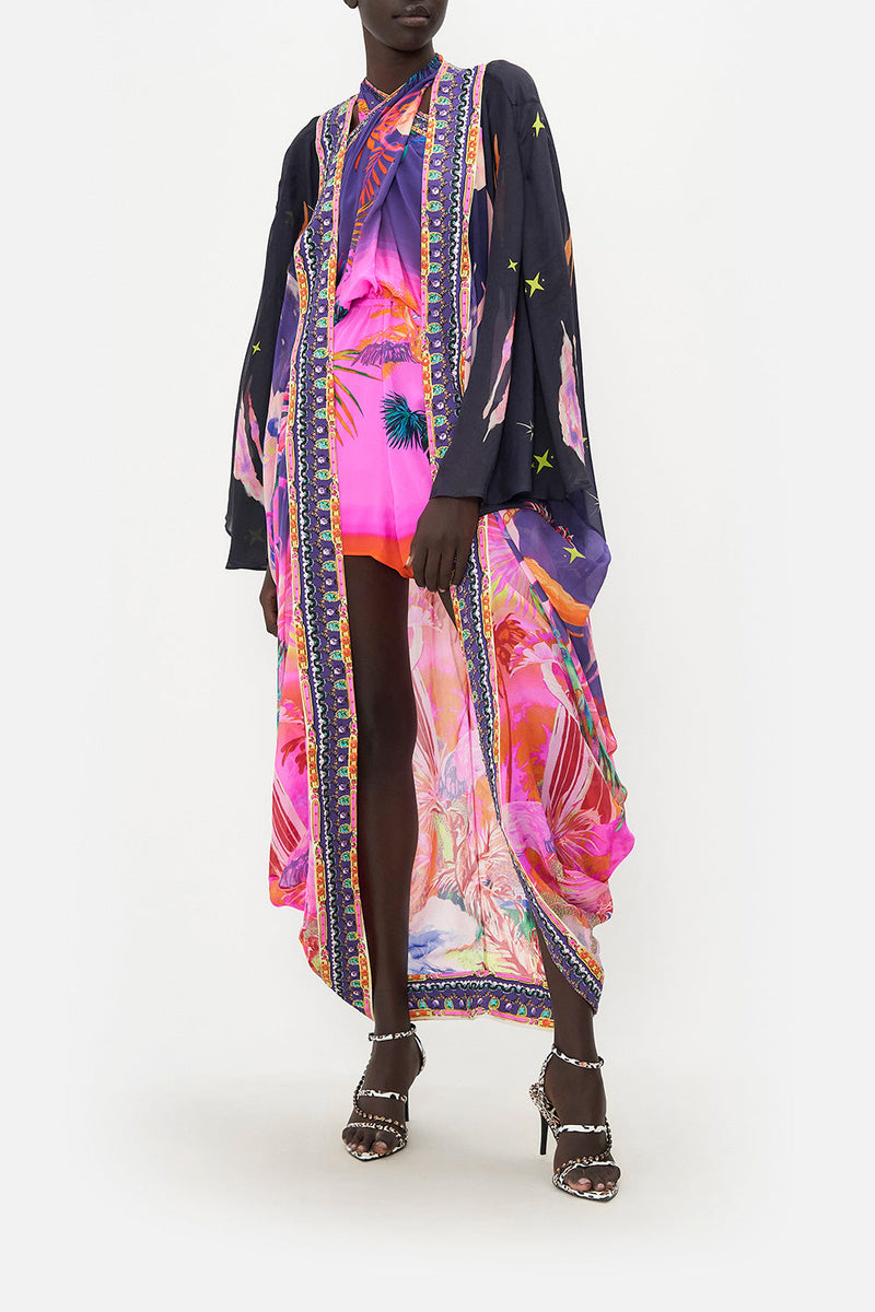 Long Sleeve Long Cape, Flight Of The Flamingo | CAMILLA US – CAMILLA