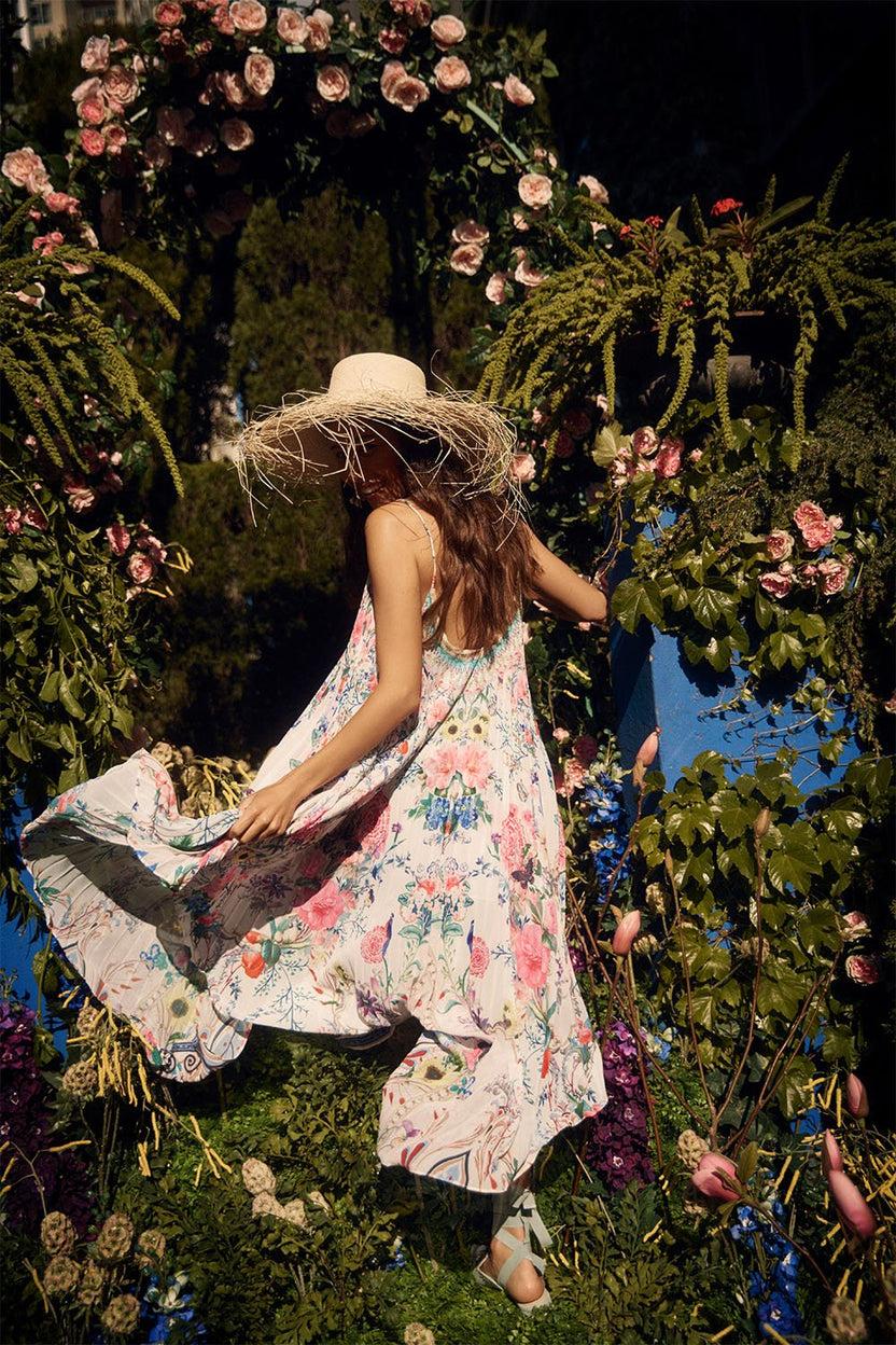 PLEATED BUTTON FRONT SLIP DRESS BOHEME – CAMILLA