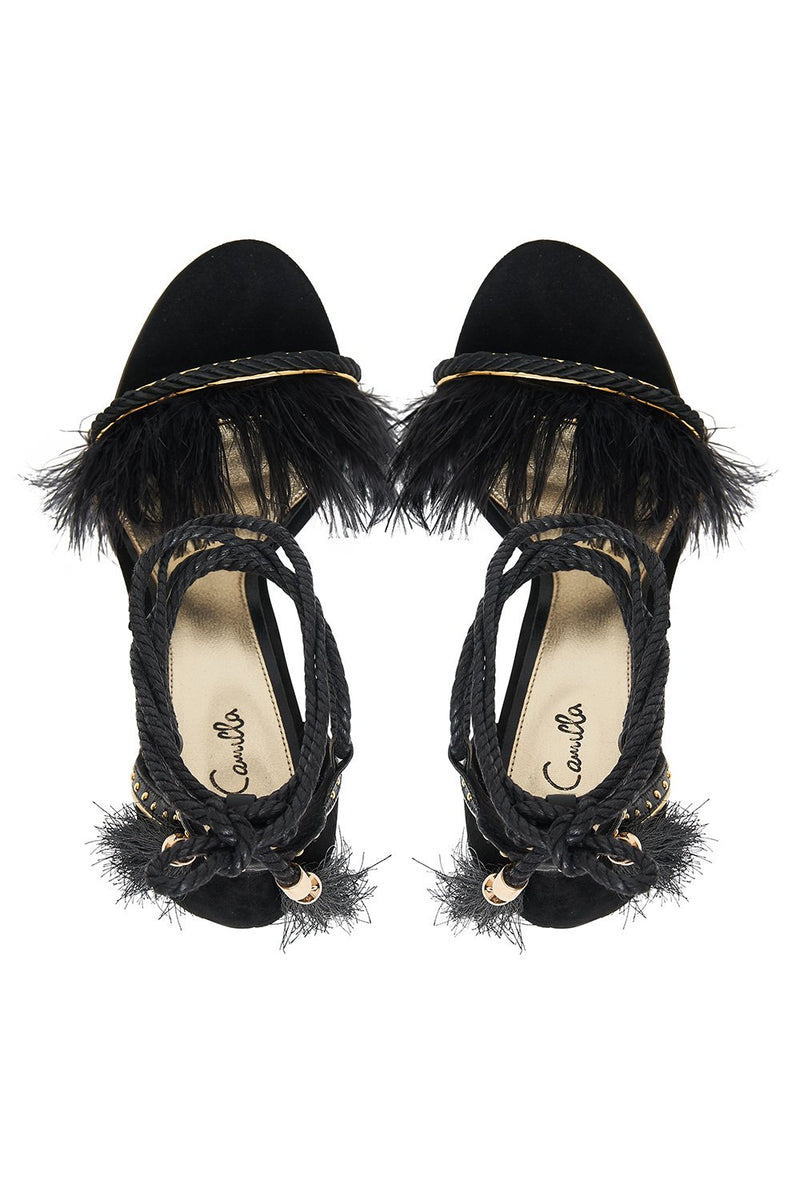 FEATHER HEEL BLACK – CAMILLA