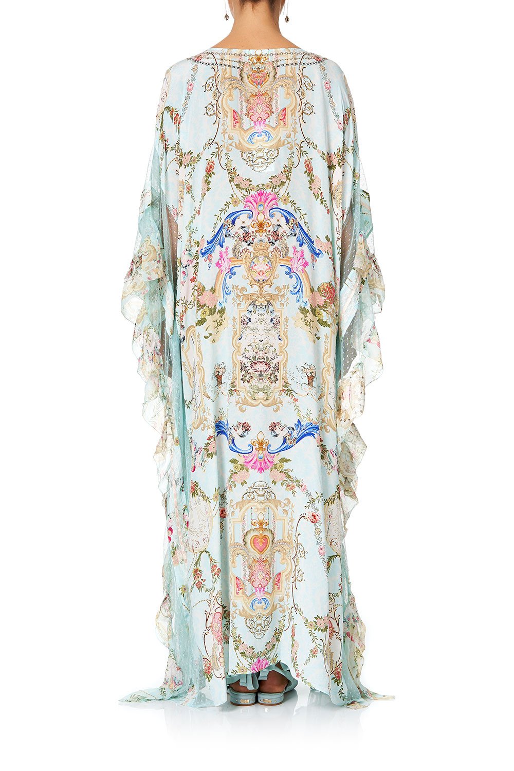 KAFTAN WITH FRILL PANELS VERSAILLES SKY – CAMILLA