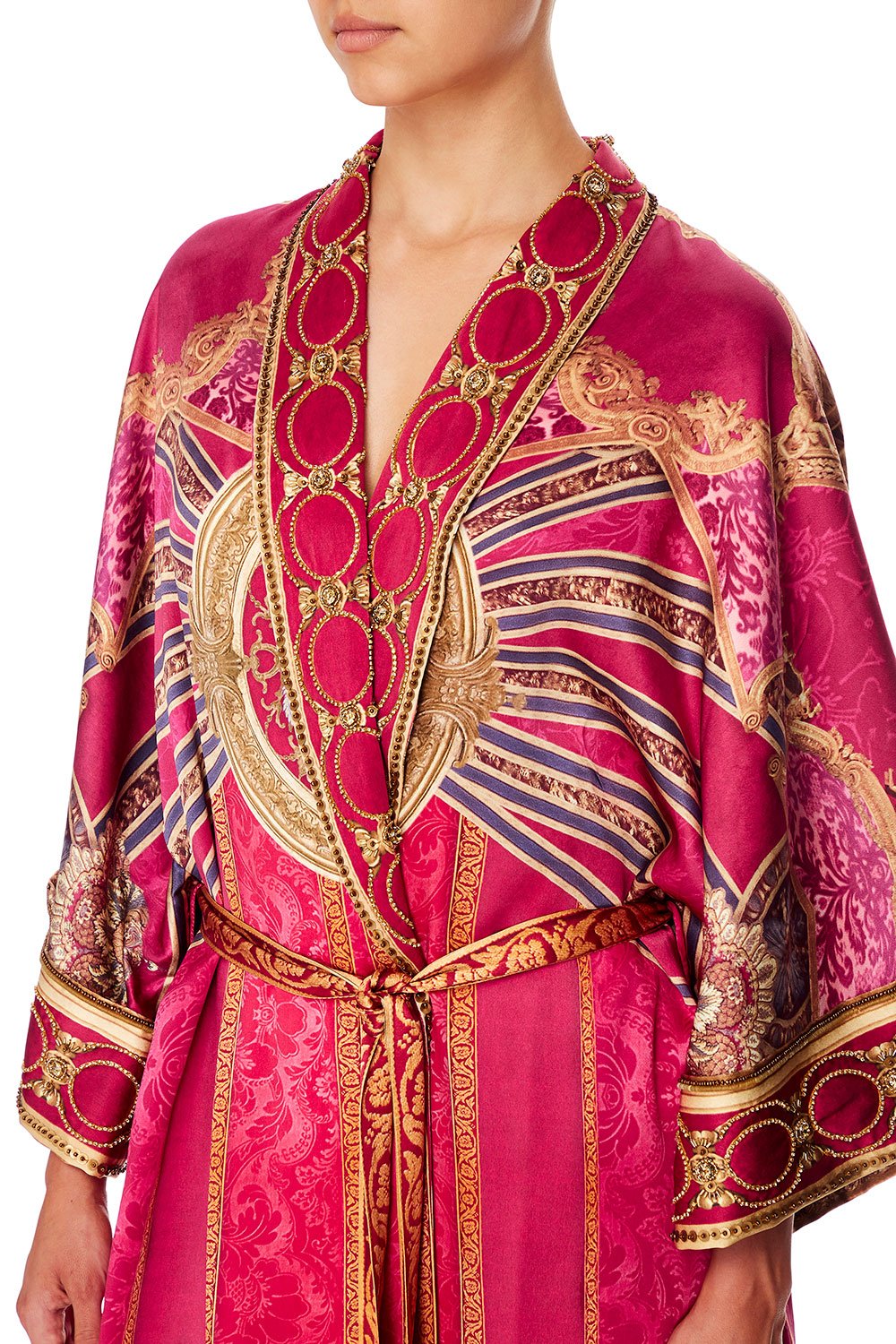 LONG ROBE WITH NARROW COLLAR LOUNGE HOUR – CAMILLA