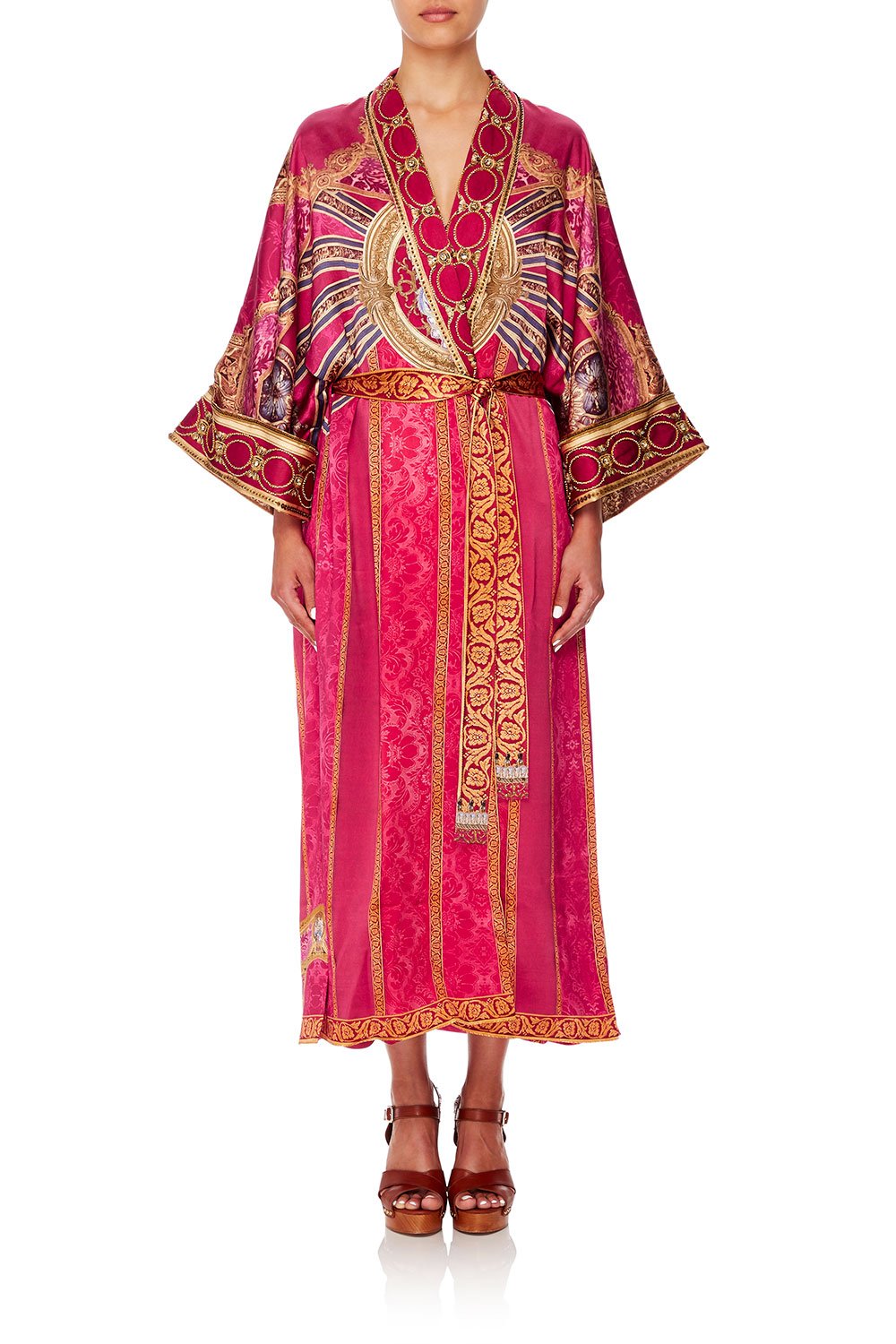 LONG ROBE WITH NARROW COLLAR LOUNGE HOUR – CAMILLA