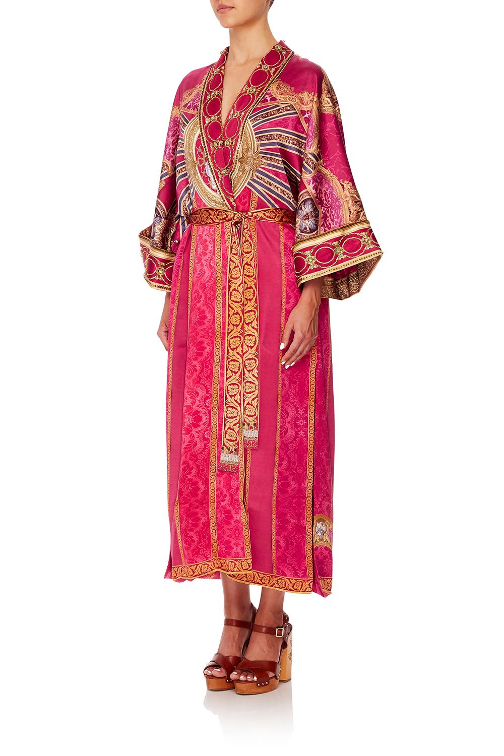 LONG ROBE WITH NARROW COLLAR LOUNGE HOUR – CAMILLA