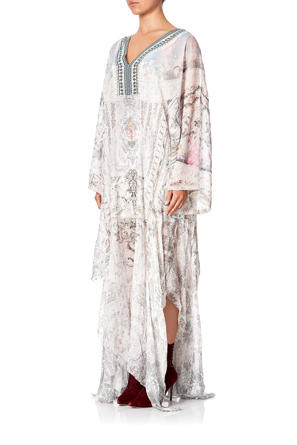 SHEER KAFTAN WITH SLIP CRYSTAL CASTLE – CAMILLA