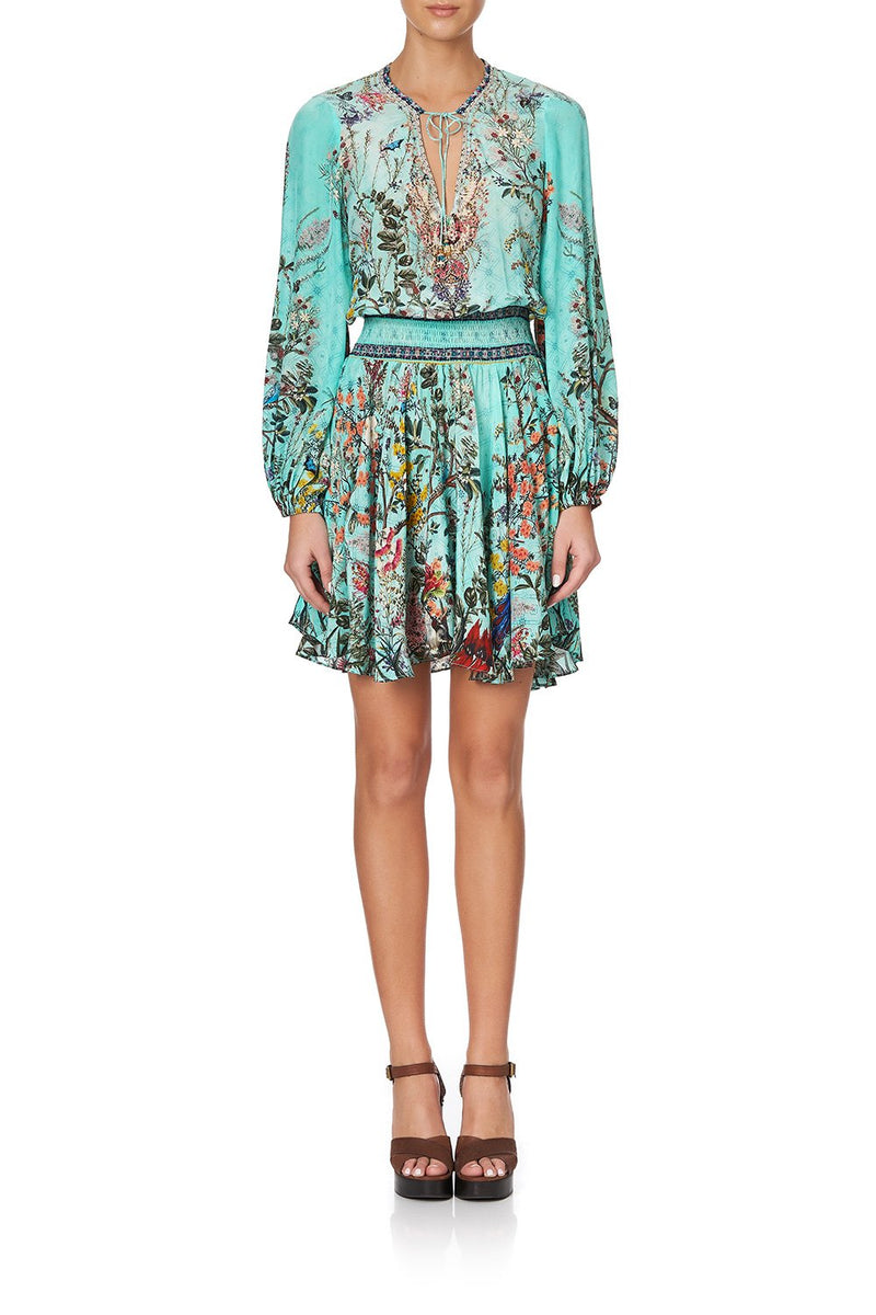 SHIRRED RELAXED SHORT DRESS MILLAS BACKYARD – CAMILLA