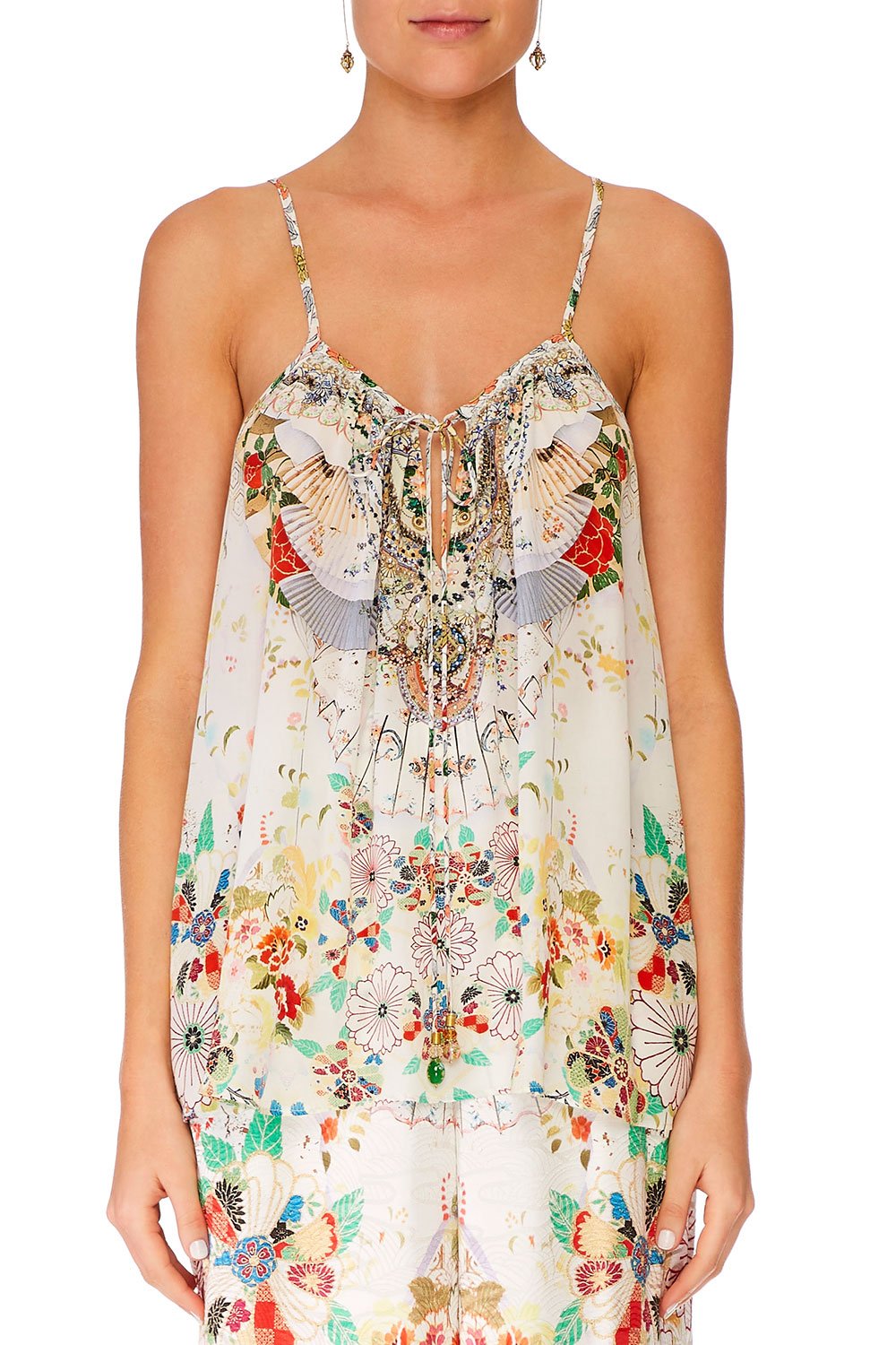 STRAP TOP WITH TIE FRONT DETAIL TIME AFTER TIME – CAMILLA