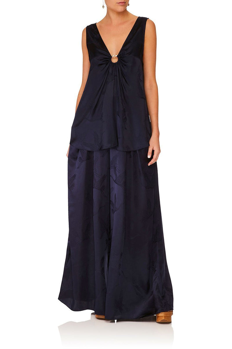 WIDE STRAP U-RING TOP SOLID NAVY – CAMILLA