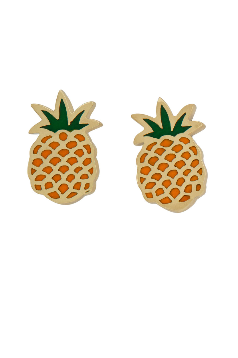 PINEAPPLE STUD GOLD BRASS – CAMILLA