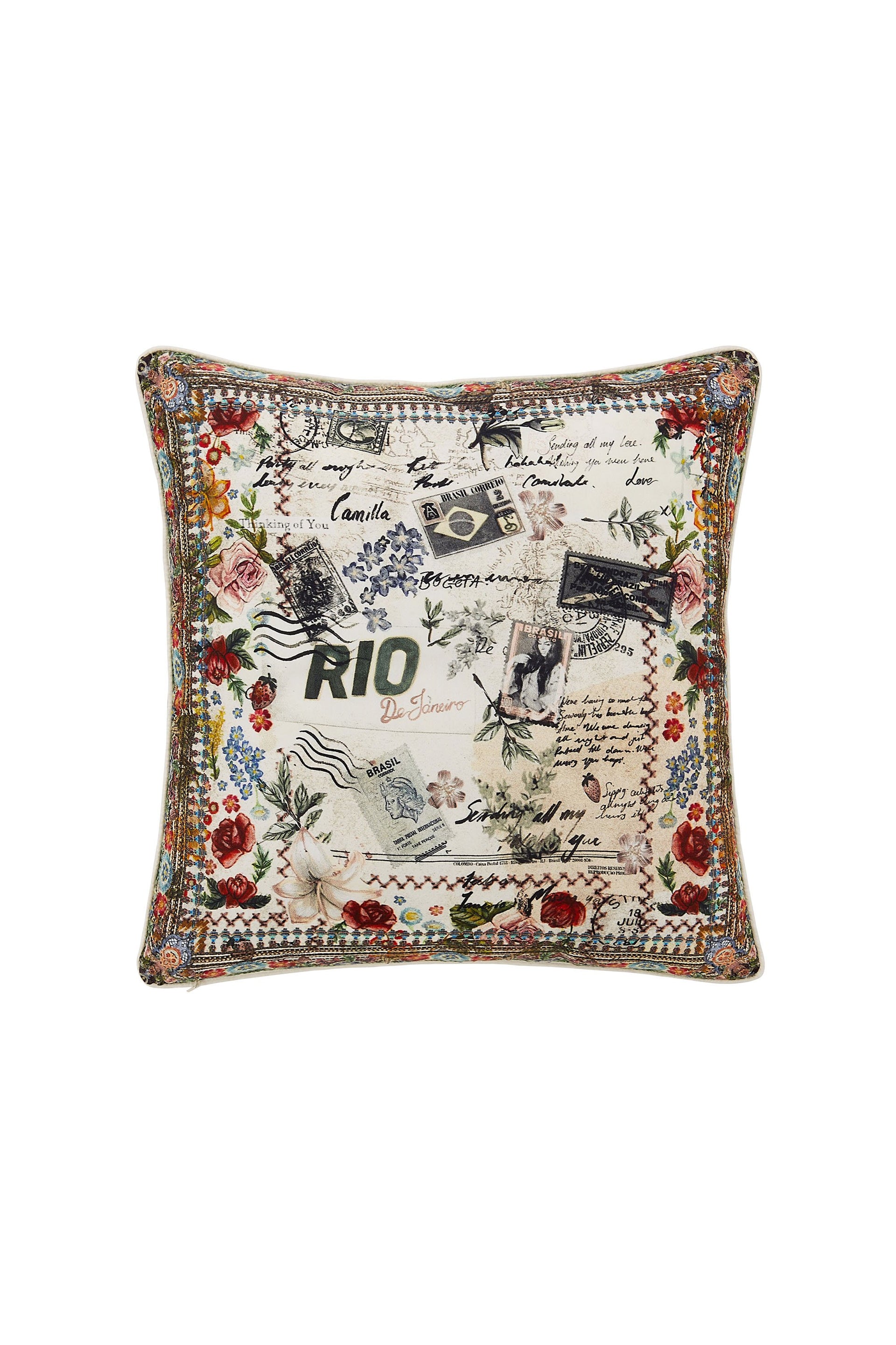 SMALL SQUARE CUSHION MEMORY LANE – CAMILLA