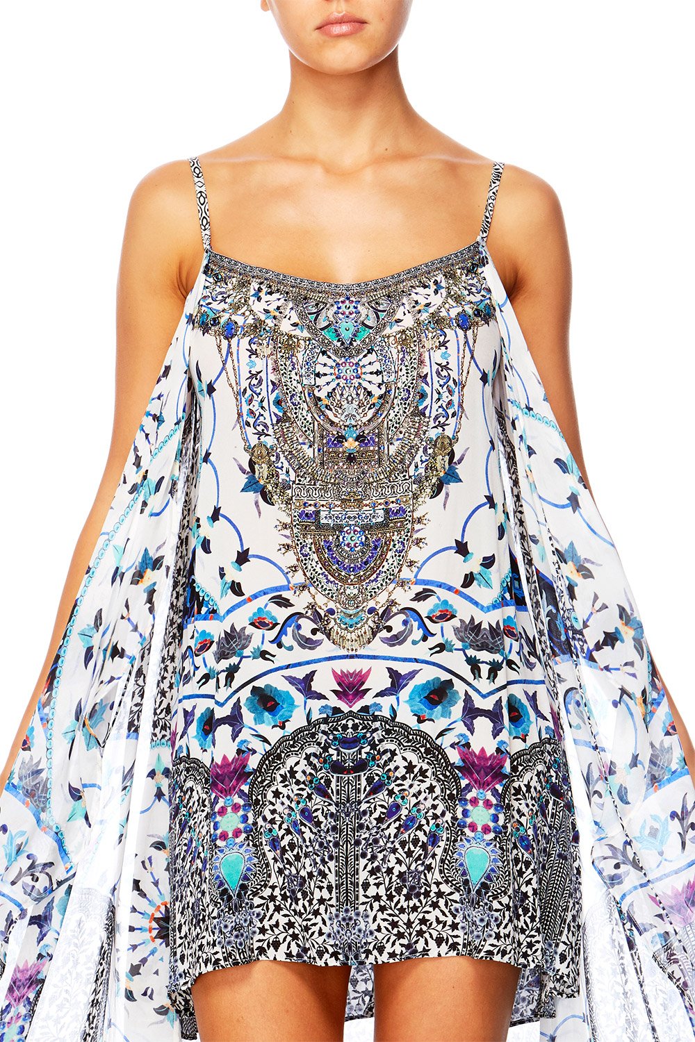 MINI DRESS WITH LONG OVERLAY IN THE CONSTELLATIONS – CAMILLA