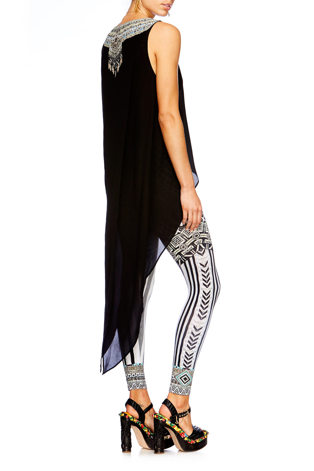 HIGH LOW CROSS BACK TOP BLACK – CAMILLA