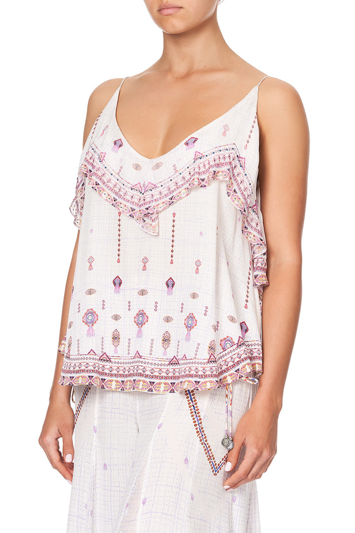 TOP WITH NECKLINE FRILL TANAMI ROAD – CAMILLA